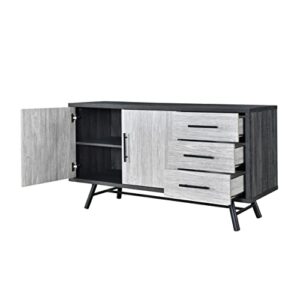 Christopher Knight Home Sylvia Modern Industrial 2 Door Sideboard, Sonoma Oak+ Gray Oak+ Black