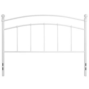 BizChair Decorative White Metal Queen Size Headboard