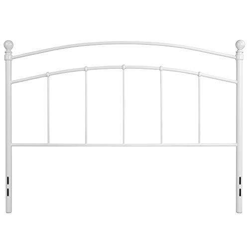 BizChair Decorative White Metal Queen Size Headboard