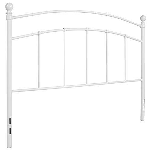 BizChair Decorative White Metal Queen Size Headboard