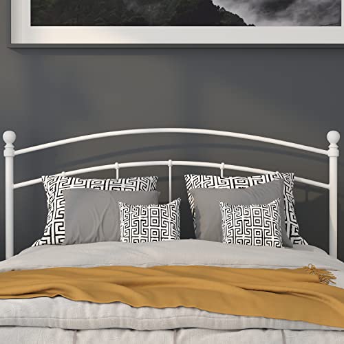 BizChair Decorative White Metal Queen Size Headboard