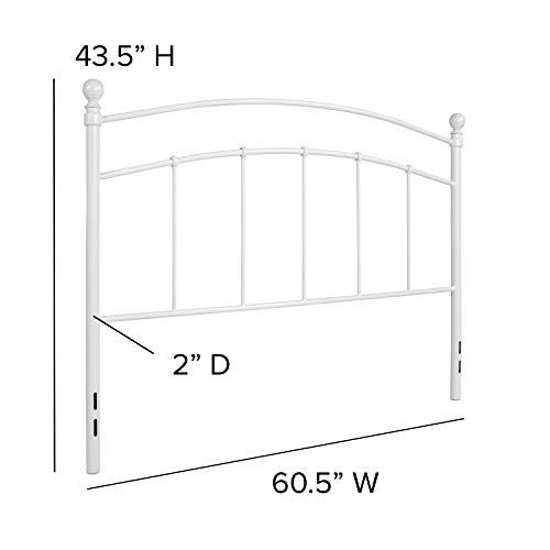 BizChair Decorative White Metal Queen Size Headboard