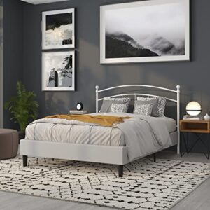 BizChair Decorative White Metal Queen Size Headboard