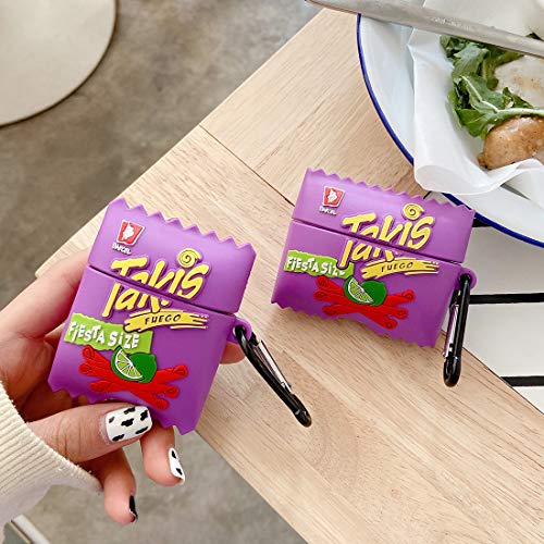 NQ Airpod Case, Cute 3D Funny Takis Potato Chips Cartoon Soft Silicone Cover, Kawaii Cool Keychain Design Skin, for Girls Children and Boys Airpod Case (KANSDF2 Takis Potato Chips)