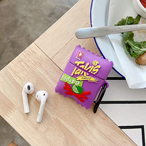 NQ Airpod Case, Cute 3D Funny Takis Potato Chips Cartoon Soft Silicone Cover, Kawaii Cool Keychain Design Skin, for Girls Children and Boys Airpod Case (KANSDF2 Takis Potato Chips)