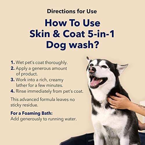 Honest Paws Dog Shampoo and Conditioner - 5-in-1 for Allergies and Dry, Itchy, Moisturizing for Sensitive Skin - Sulfate Free, Plant Based, All Natural, with Aloe and Oatmeal -16 Fl Oz