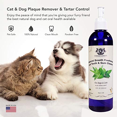 Dog and Cat Natural Breath Freshener Pet Oral Care Spray Naturally Fights Plaque, Tartar & Gum Disease Without Brushing