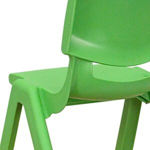 Flash Furniture Whitney 2 Pack Green Plastic Stackable School Chair with 10.5'' Seat Height