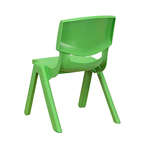 Flash Furniture Whitney 2 Pack Green Plastic Stackable School Chair with 10.5'' Seat Height