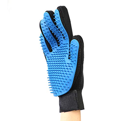 Alfland Hi-tech Pet Grooming Glove - Lightweight, Durable, Eco-Friendly, Gentle Deshedding Brush Glove for Shedding, Massaging and Hair Removal. Perfect for Long & Short Fur (Left or Right Hand)