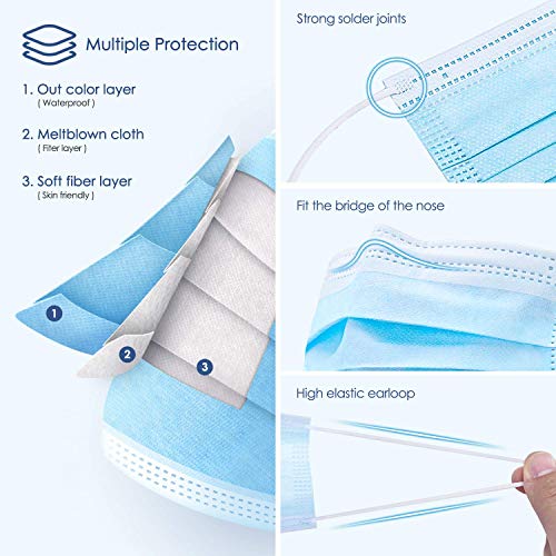 Disposable Face Mask, Adult Disposable Face Mask Fashion Lace Disposable Protection Three Layer Breathable (50 PCS)