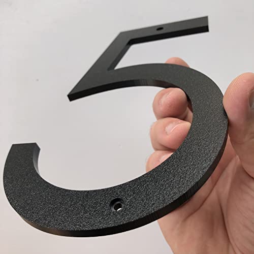 8 inch Large Modern House Numbers, Black plastic with hardware included (1)