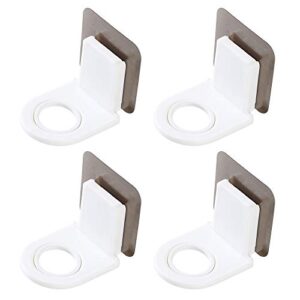 4 pieces shampoo holder hook self-adhesive wall mounted bathroom bottle holder shower gel shampoo hand washing hook shower gel bottle holder shower gel bottle hook for shower kitchen bathroom, white