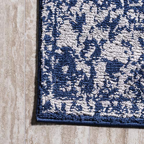 JONATHAN Y MDP404A-210 Soleiman Modern Persian Indoor Area-Rug Vintage Transitional Traditional Floral Easy-Cleaning Bedroom Kitchen Living Room Non Shedding, 2 X 10, Navy