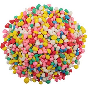 2.2 lb decorative rocks, mini rainbow gravel pebbles aquarium gravel mixed color stones succulent cactus bonsai gritty mix rocks for top dressing, plants, fish tank, lanscaping, home decor (4-6mm)