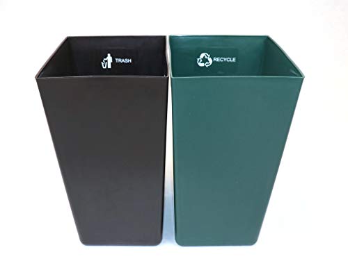 Hospitality Source Dual Chamber Recycling Waste Bin Cordoba Brown 14.5" x 9" x 12" 22.5 liters