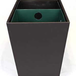 Hospitality Source Dual Chamber Recycling Waste Bin Cordoba Brown 14.5" x 9" x 12" 22.5 liters