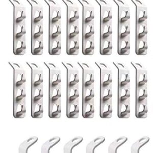 Clothes Hanger Connector Hooks， Multi-Layer Clothes Hanger Connector Hooks, Plastic Multi-Level Cascading Hanger Hooks for Huggable Hangers, Heavy Duty Space Saving for Closet Organizer（16+6pacs）