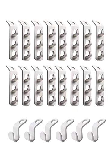 Clothes Hanger Connector Hooks， Multi-Layer Clothes Hanger Connector Hooks, Plastic Multi-Level Cascading Hanger Hooks for Huggable Hangers, Heavy Duty Space Saving for Closet Organizer（16+6pacs）