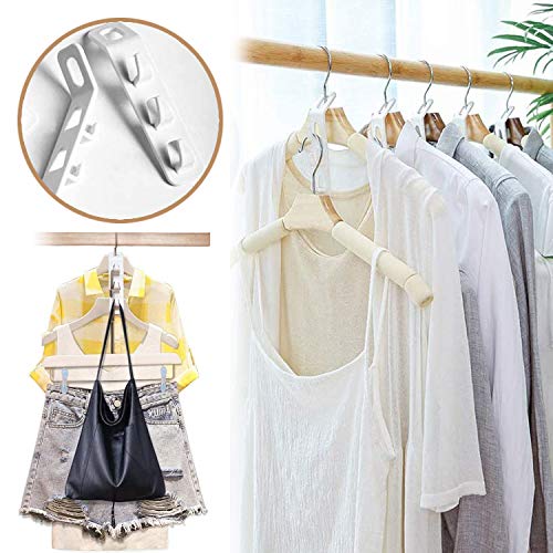 Clothes Hanger Connector Hooks， Multi-Layer Clothes Hanger Connector Hooks, Plastic Multi-Level Cascading Hanger Hooks for Huggable Hangers, Heavy Duty Space Saving for Closet Organizer（16+6pacs）