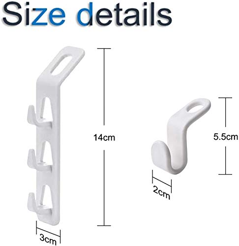 Clothes Hanger Connector Hooks， Multi-Layer Clothes Hanger Connector Hooks, Plastic Multi-Level Cascading Hanger Hooks for Huggable Hangers, Heavy Duty Space Saving for Closet Organizer（16+6pacs）