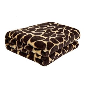 Cozy Tyme Soft Giraffe Blanket - Faux Fur Throw Blanket for Couch Great for Travel 50"x 60"