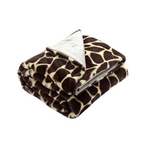 Cozy Tyme Soft Giraffe Blanket - Faux Fur Throw Blanket for Couch Great for Travel 50"x 60"