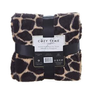 Cozy Tyme Soft Giraffe Blanket - Faux Fur Throw Blanket for Couch Great for Travel 50"x 60"