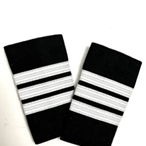 Pilot Epaulettes (Silver 3 Stripes)