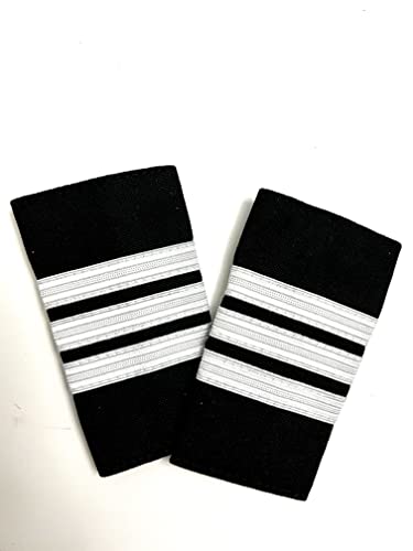 Pilot Epaulettes (Silver 3 Stripes)