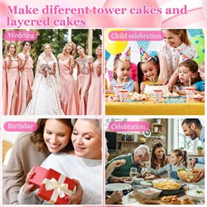 Hooshion 12Pcs 3 Size Roman Column Cake Tiered Stands, Fondant Cakes Tier Separator Support Stand, Multilayer Wedding Cake Decoration Support Tool Sets