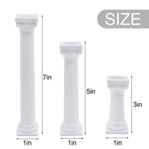 Hooshion 12Pcs 3 Size Roman Column Cake Tiered Stands, Fondant Cakes Tier Separator Support Stand, Multilayer Wedding Cake Decoration Support Tool Sets