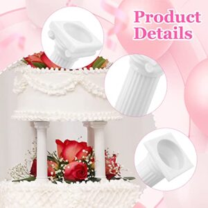 Hooshion 12Pcs 3 Size Roman Column Cake Tiered Stands, Fondant Cakes Tier Separator Support Stand, Multilayer Wedding Cake Decoration Support Tool Sets