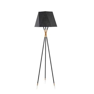 floor lamp hardware floor lamp pvc fabric lampshade floor light american creative tripod standing lamp bedroom living room bedside floor light (color : black)