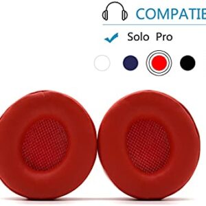 Adhiper Replacement Earpads Solo pro Replacement Ear Pads Ear Cushion is Compatible with Solo pro Headphones (Red)