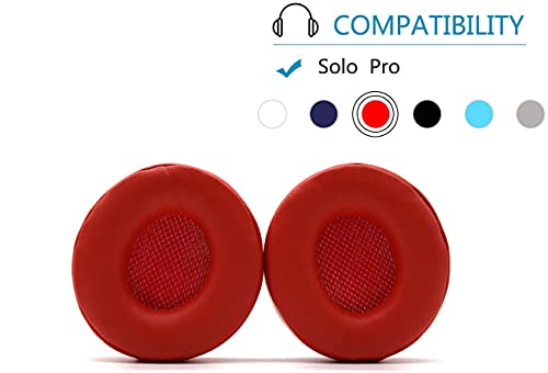 Adhiper Replacement Earpads Solo pro Replacement Ear Pads Ear Cushion is Compatible with Solo pro Headphones (Red)