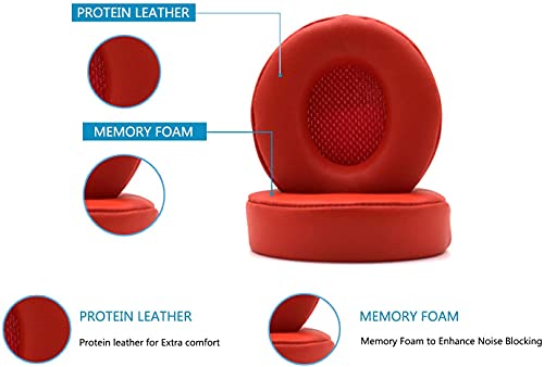 Adhiper Replacement Earpads Solo pro Replacement Ear Pads Ear Cushion is Compatible with Solo pro Headphones (Red)