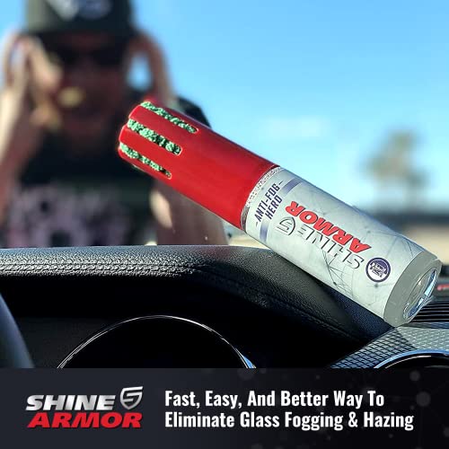 SHINE ARMOR Anti Fog Hero with Microfiber Cloth Windshield & Glasses Spray Cleaner and Protector to Increase Visibility Works on Windows Glasses Screens Windshields Goggles and Visors 4 Fl Oz