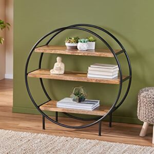 Christopher Knight 3 tier Home Shelf, Natural + Black