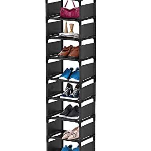 barsone 10 Tiers Shoe Rack, Vertical Narrow Shoe Rack, 10 Pairs Tall Shoe Rack Organizer for Small Space, Free Standing Shoe Shelf for Closet Entryway Hallway