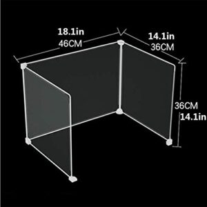 zyqdrz transparent insulating board protective partition, baffle folding transparent desk, no nails and no drilling, suitable for restaurants, restaurants, desks,clear,463636cm