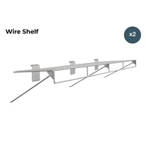 Crownwall Universal Slatwall Steel Wire Shelf with Rail, 2-Pack (48-in x 12-in)