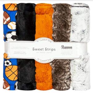 Shannon FABRICS 5 Pack of 10 Luxe Cuddle Strips All Stars, Assorted