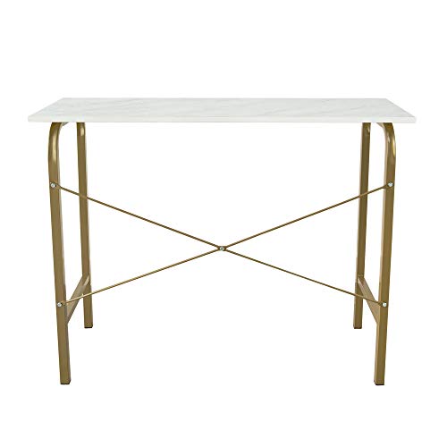 Teamson Home Margo Desk Table, Brass/White