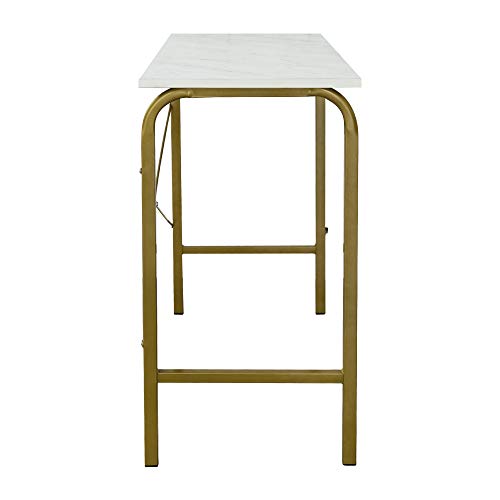 Teamson Home Margo Desk Table, Brass/White