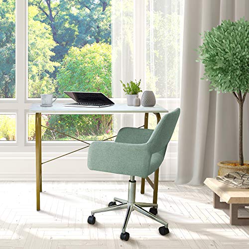 Teamson Home Margo Desk Table, Brass/White