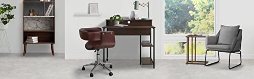 Teamson Home Nathan 35" Modern Wood Home Office Study Computer Desk with Shelves for Small Spaces, Brown