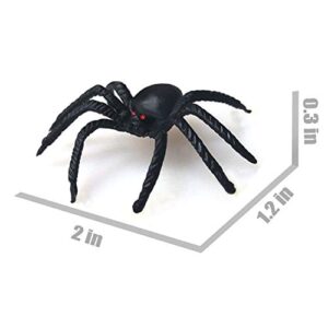 HUJIU 100PCS Fake Spider Realistic Plastic Spider Toys Halloween Party Decoration April Fool’s Day Gags and Practical Joke Toys