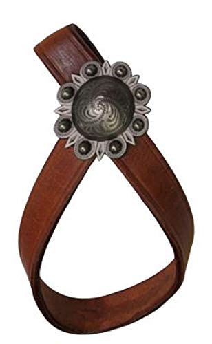 Showman Leather Tie Down Keeper with Concho (Light Oil)