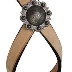 Showman Leather Tie Down Keeper with Concho (Light Oil)